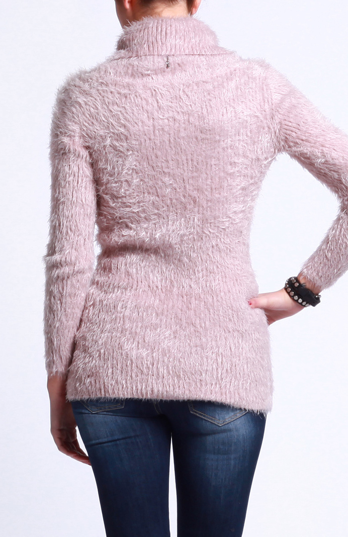 Furry Long Sleeve Turtle Neck Sweater by Freeloader