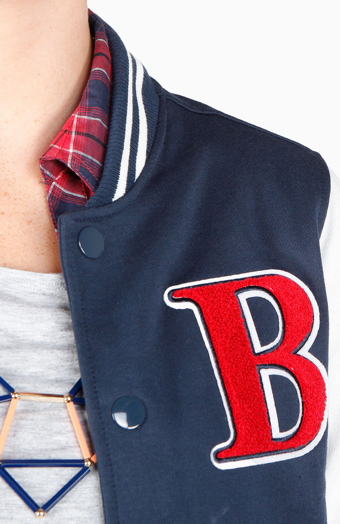 Varsity Jacket in Blue | DAILYLOOK