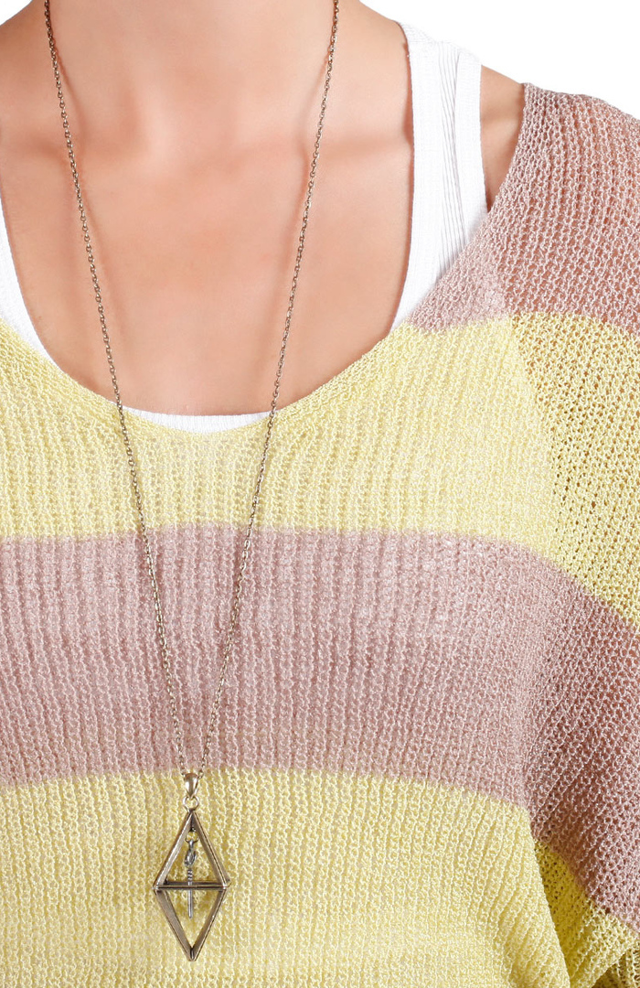 Wide Striped Knit Sweater by Sole Mio